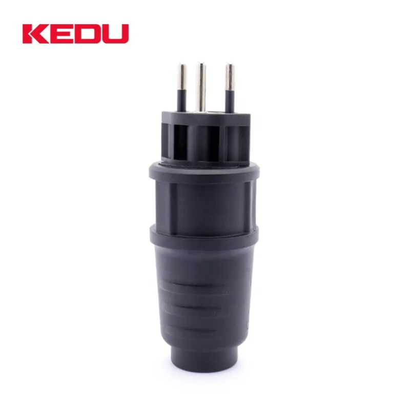 KEDU SWISS Plug TPE Rubber 10A IP54 Industrial P0704