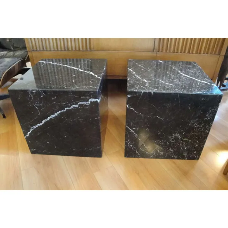 Natural Side Tables Pedestal Square Column Display Stand Block Coffee ...