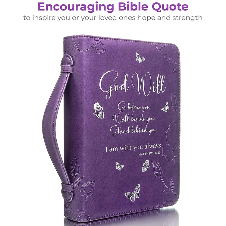 Fashion Christian Gift Women Bible Cover Case Bag In Purple With ...