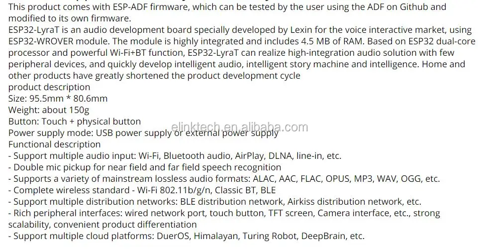Esp32-lyrat for Audio IC Development Tools - Buttons, TFT, Camera
