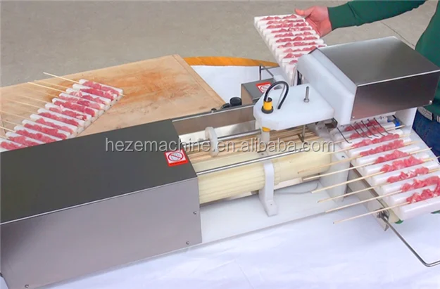 Souvlaki Skewer Machine|satay Meat Skewer Wearing Machine| Chicken ...