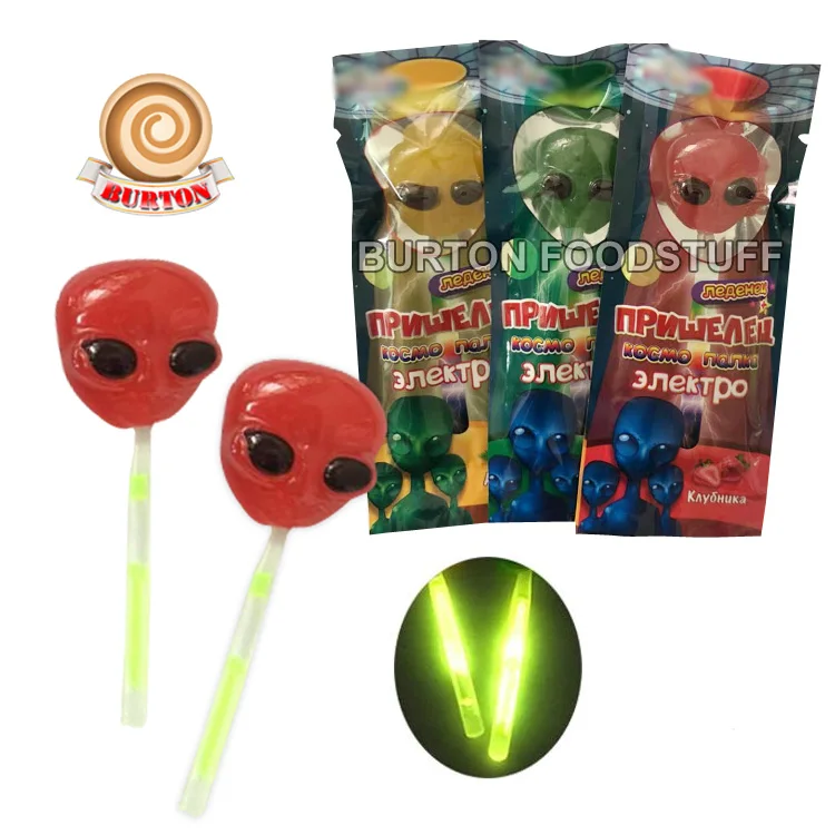 New Glowing Stick Fruity Candy Aliens Lollipop Candy - Buy Aliens ...