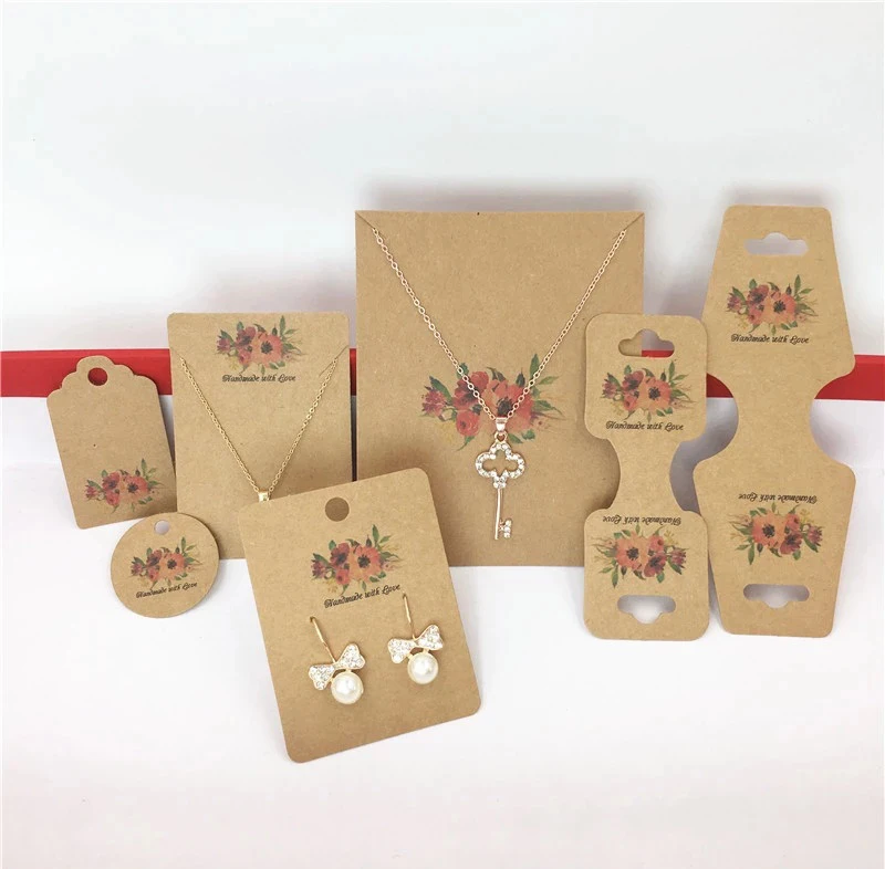 Custom Fashion White Jewelry Earring Necklace Hanging Packaging Display ...