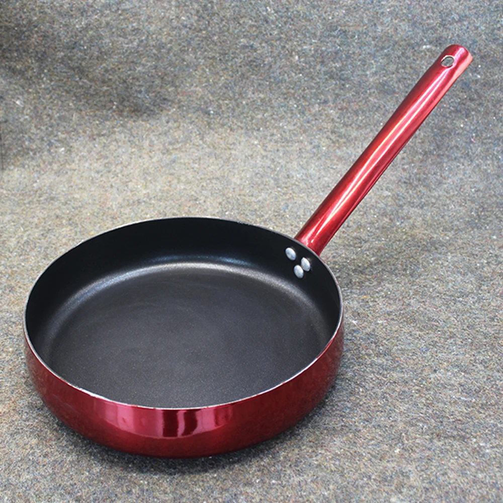 Chef Cookwares | Aluminum Cookware Red Round Frying Pan With Non Stick ...