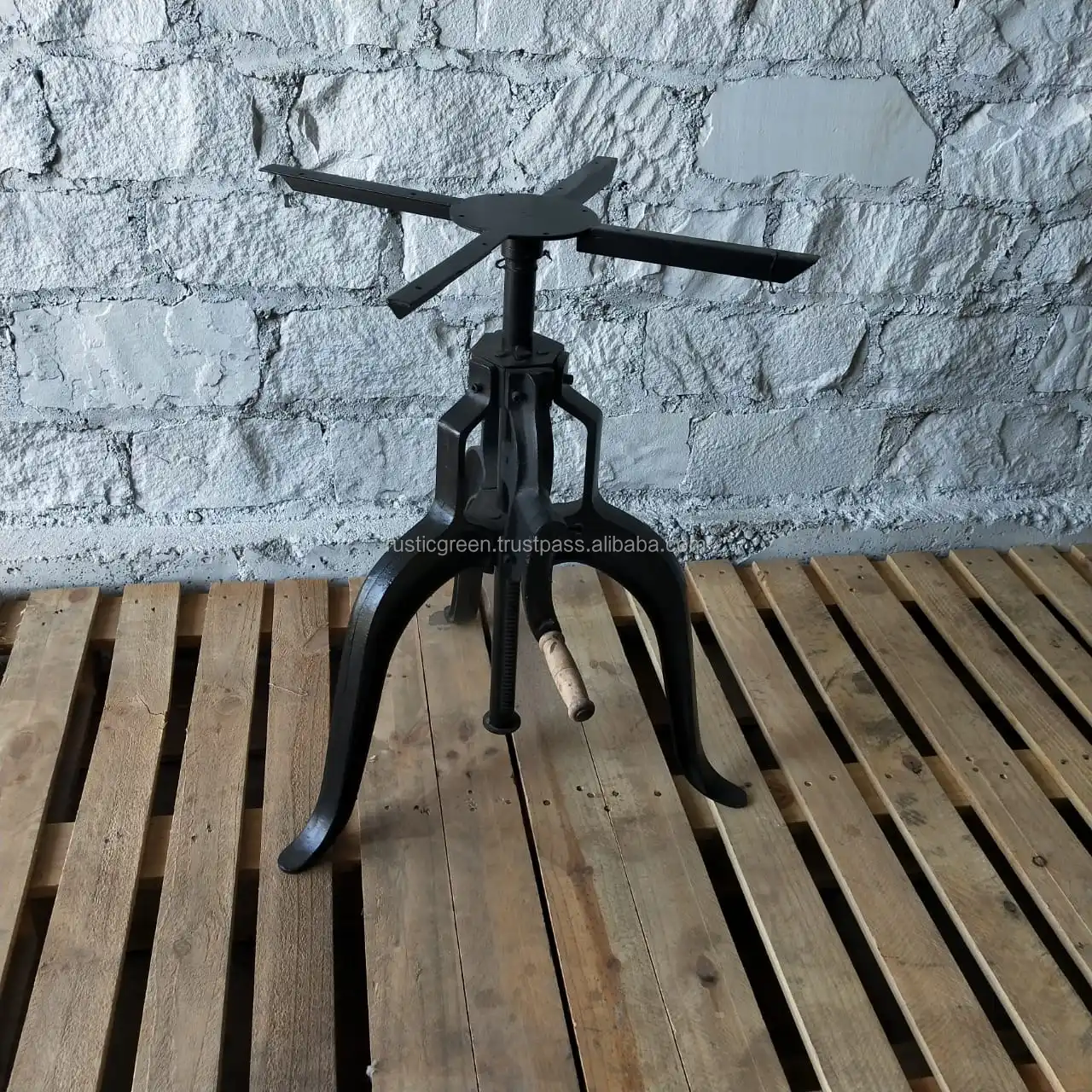 White Hure Crank Table Base - Durable & Stylish Furniture