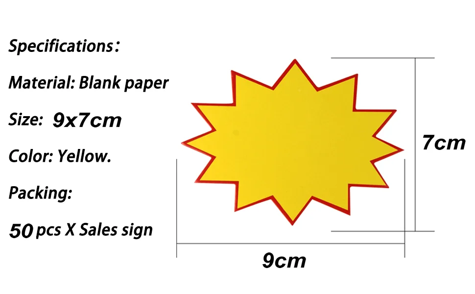 Starburst Sign Cards - Sale Paper Signs Price Burst Signs