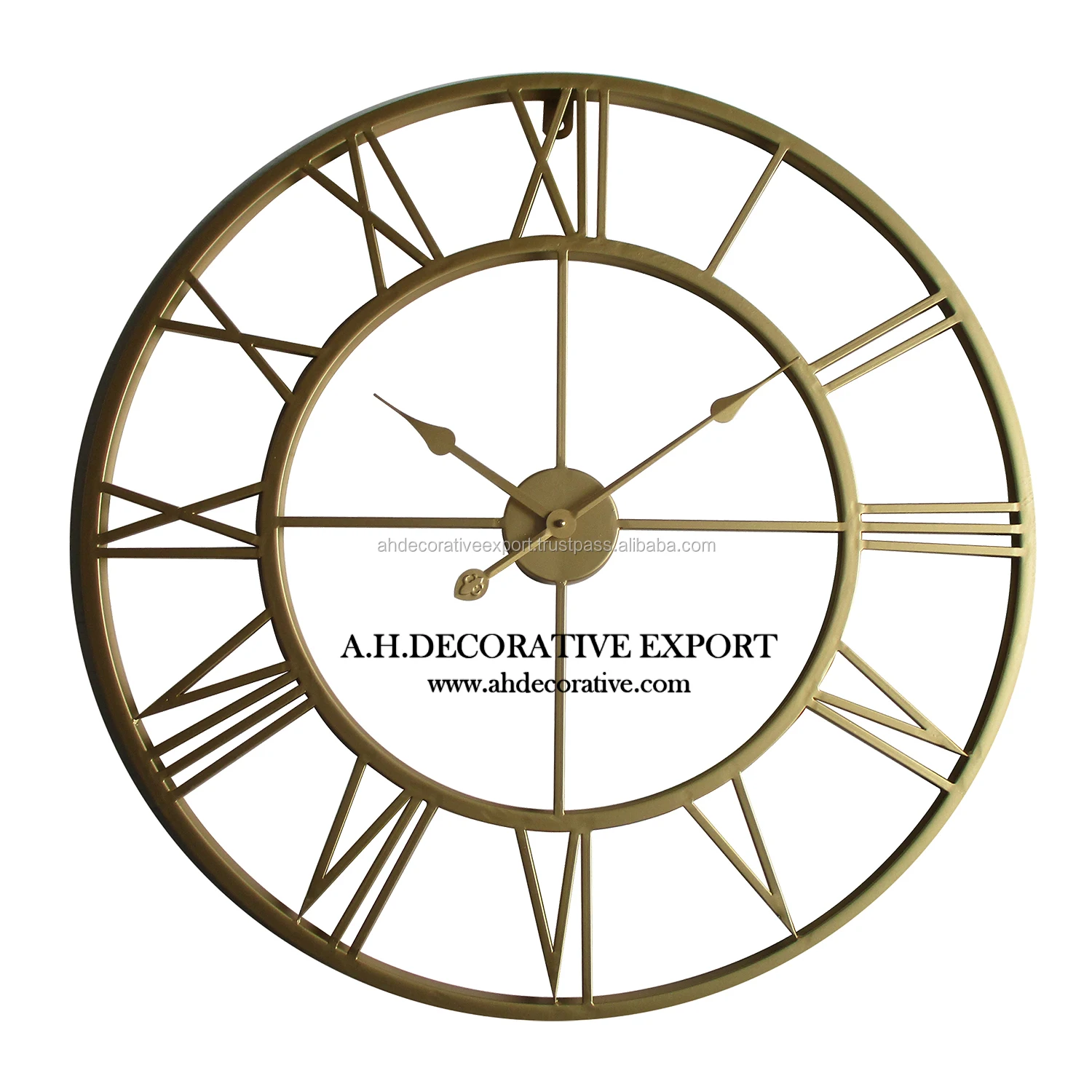 Roman Number Wall Clock Round Shaped Designer Metal Wall Decorative ...