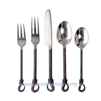Vintage Rustic Look Stainless Steel Twisted Leaf End Handle Cutlery Set ...