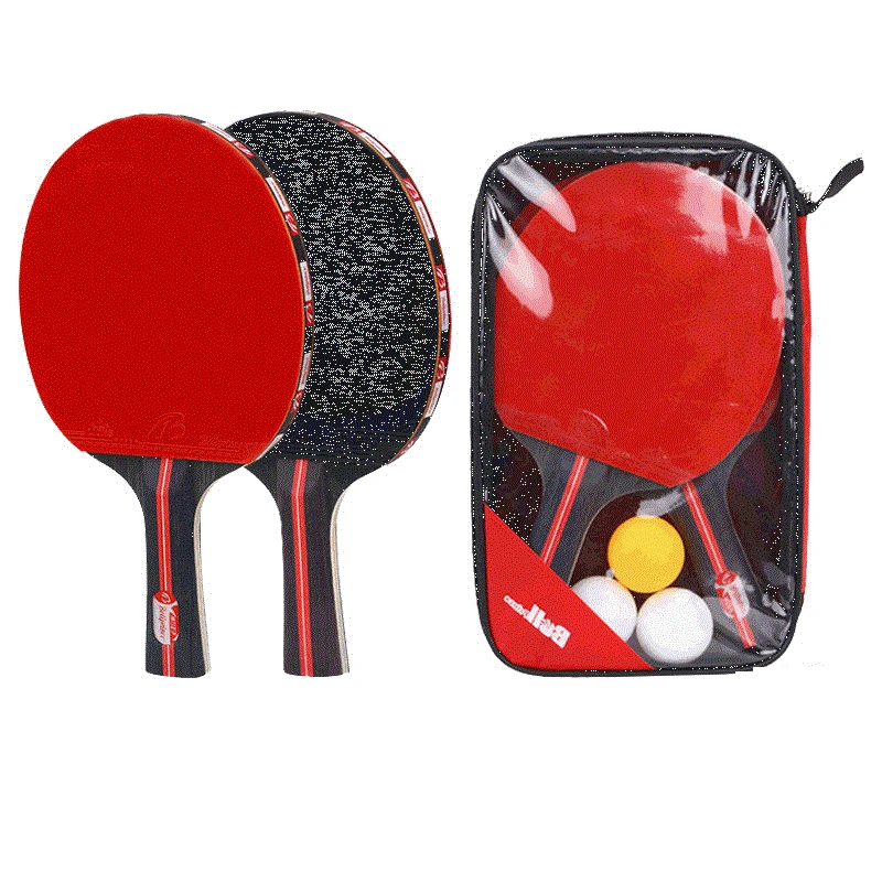 Penhold Table Tennis Ping Pang Bat Racket Paddle With Three Ping-pang ...