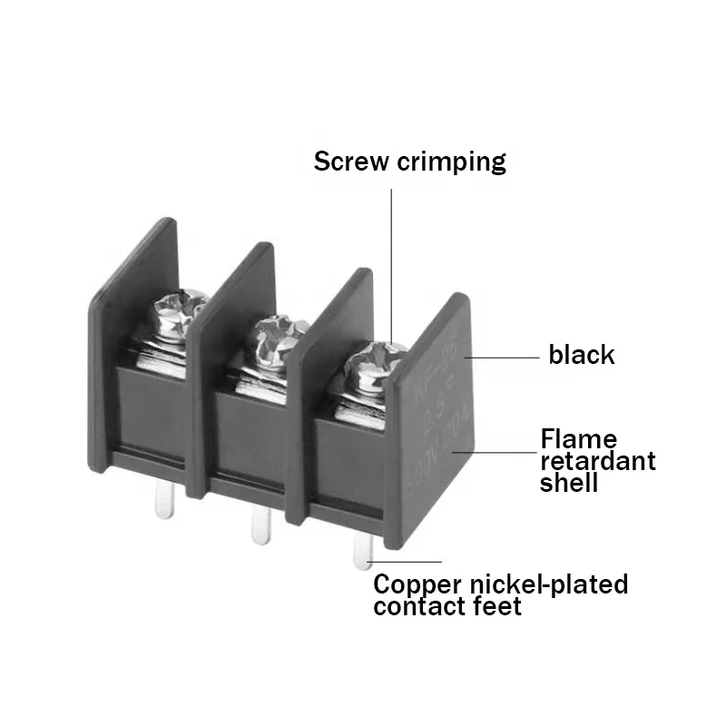 Taidacent Barrier Type Terminal Block Kf35c 8.25mm Pitch 2/3/4/5/6/7/8/9/10p Pcb Screw Terminal ...