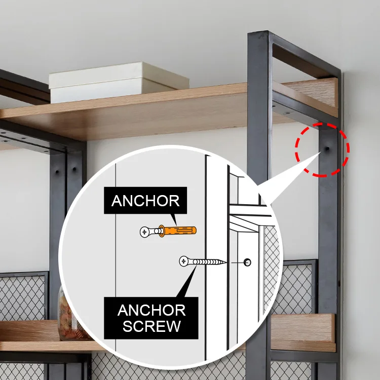 Industrial Metal Wooden Modern Simple Open Bedroom Wardrobe Closet ...