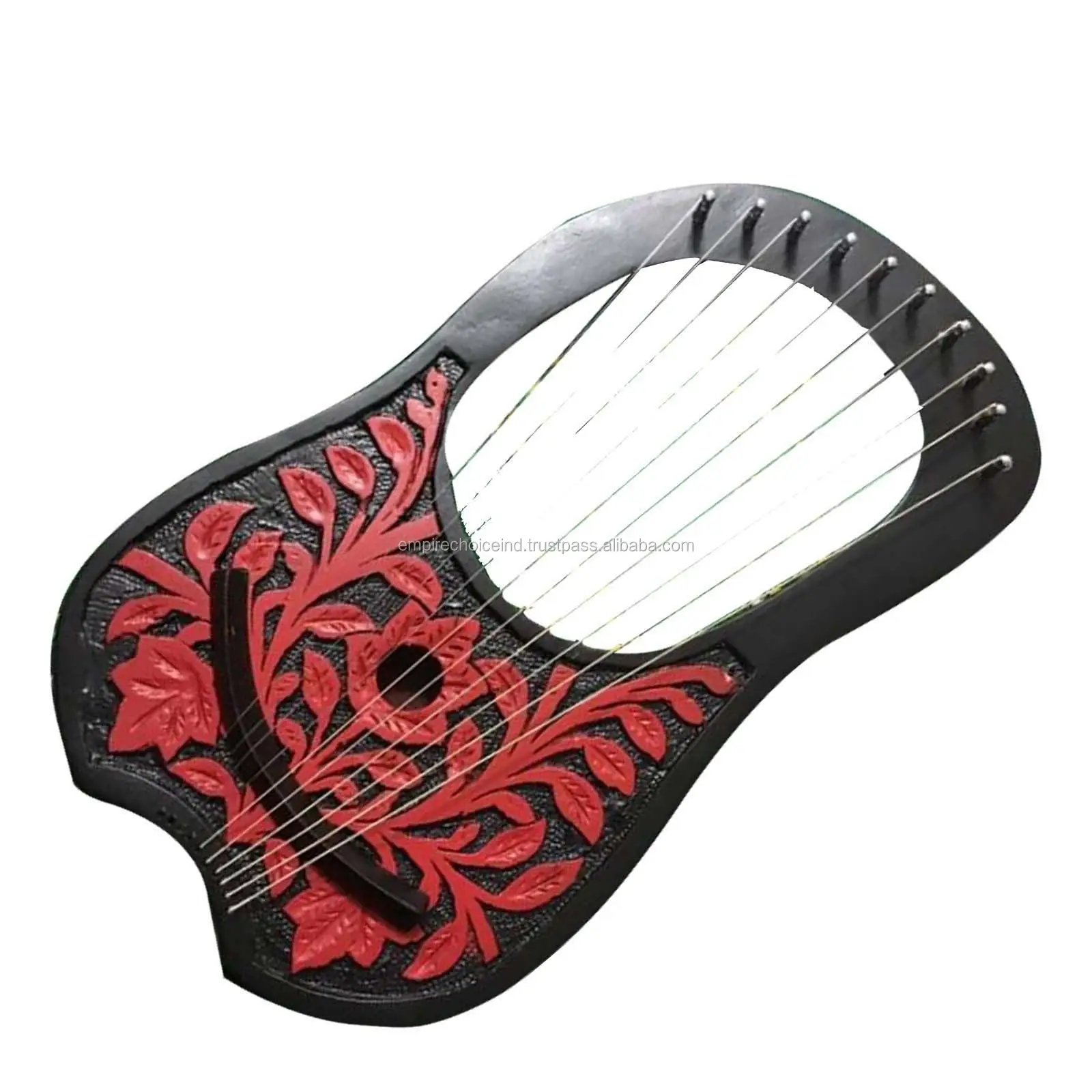 Hand Made Engraved Lyre Harp 10 Strings Rosewood - Buy Lyre Harp Curved ...