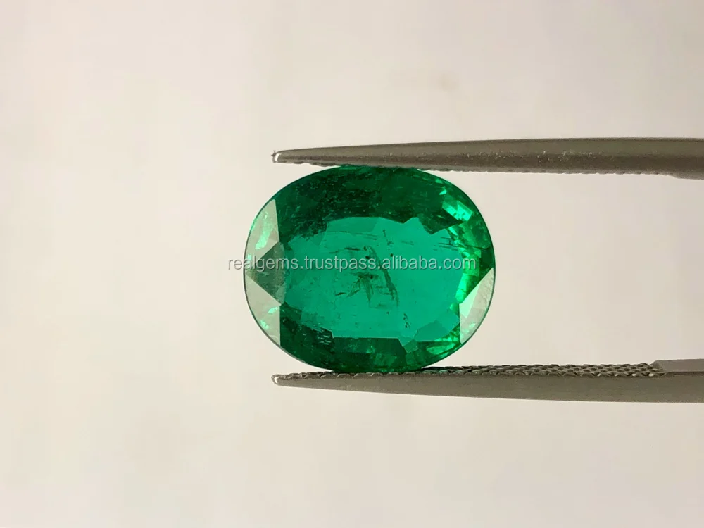 Italian Grade Lustre Base Calibrated Oval Cut Zambian Emerald 6x4mm And ...
