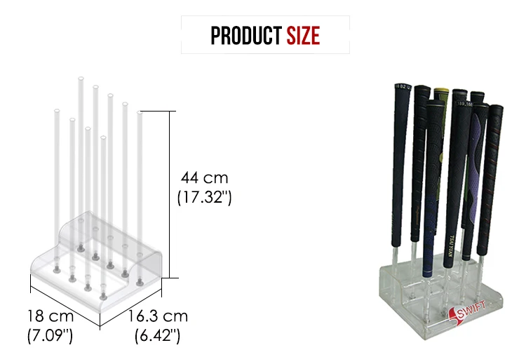 Modern Golf Grip Display Stands - Clear Acrylic Fixtures