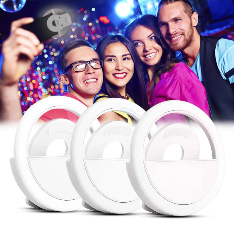 Rechargeable Portable Clip-on Mini Selfie Phone Ring Fill Light For ...