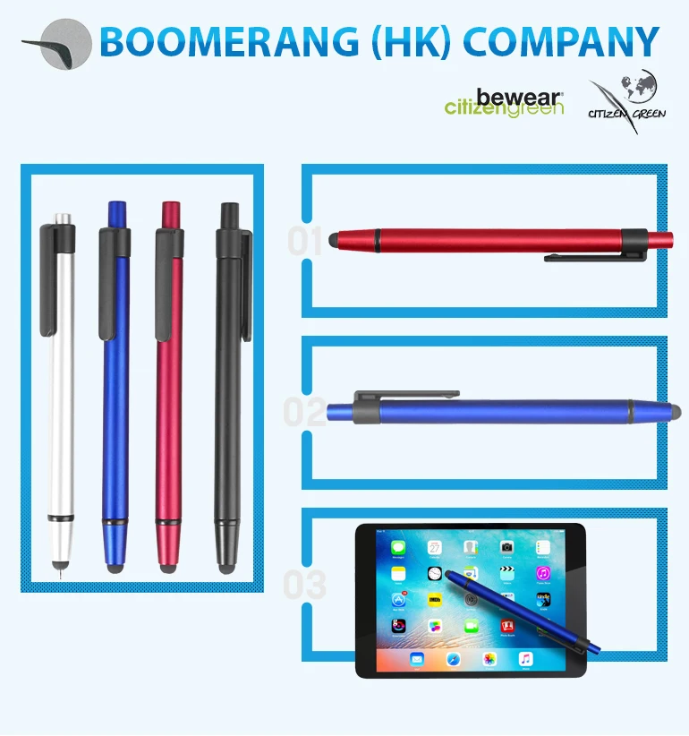 Custom Color Modern Design Plastic Ballpoint Pen With Stylus For Office ...