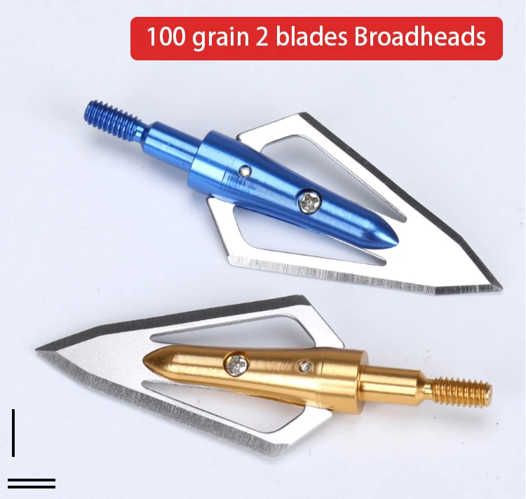 HOOYI 2 Blades Arrowhead 100 Grain - Durable & Sharp Tips