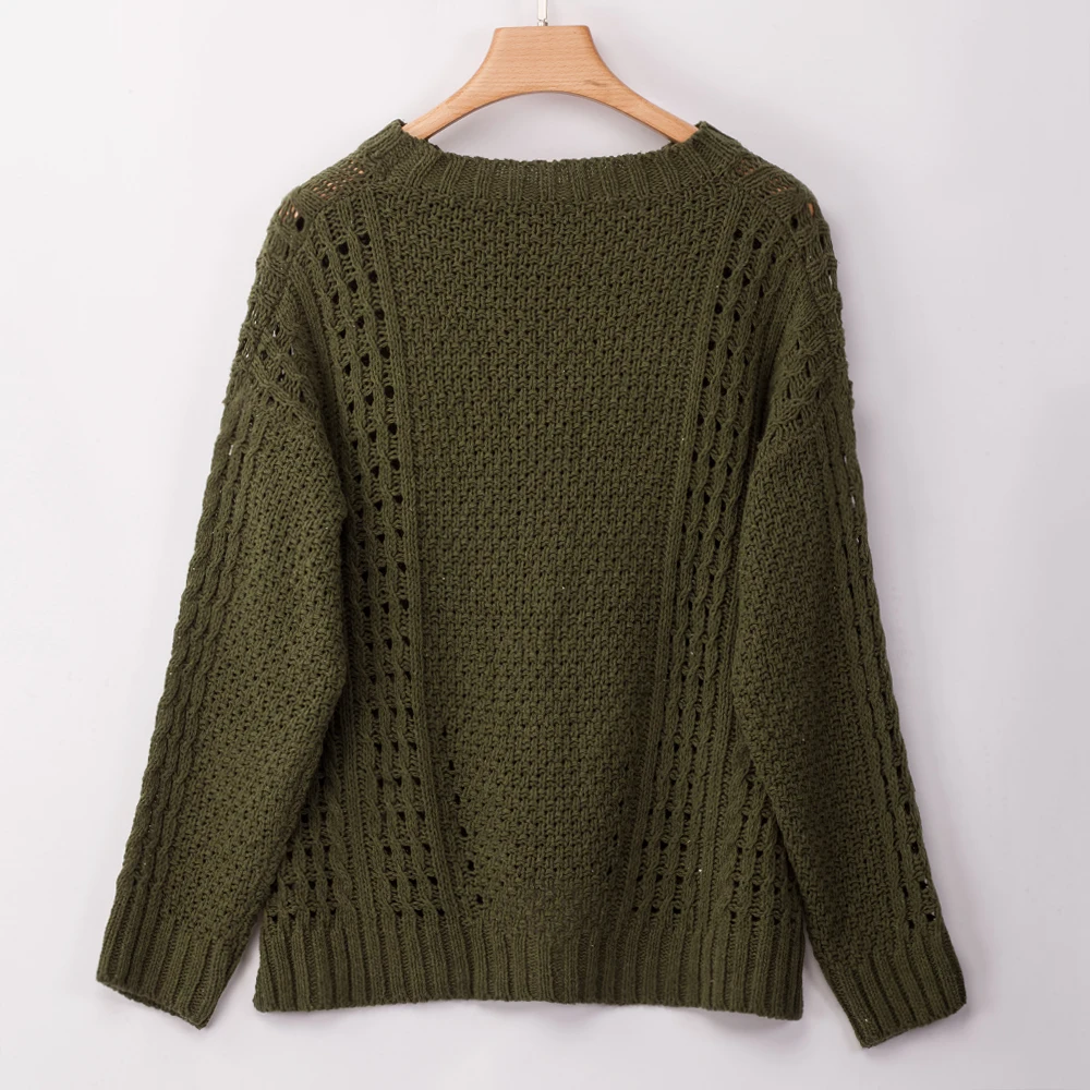 2019 New Arrival Acrylic Full Sleeve Knit Pullover Sweater For Woman ...