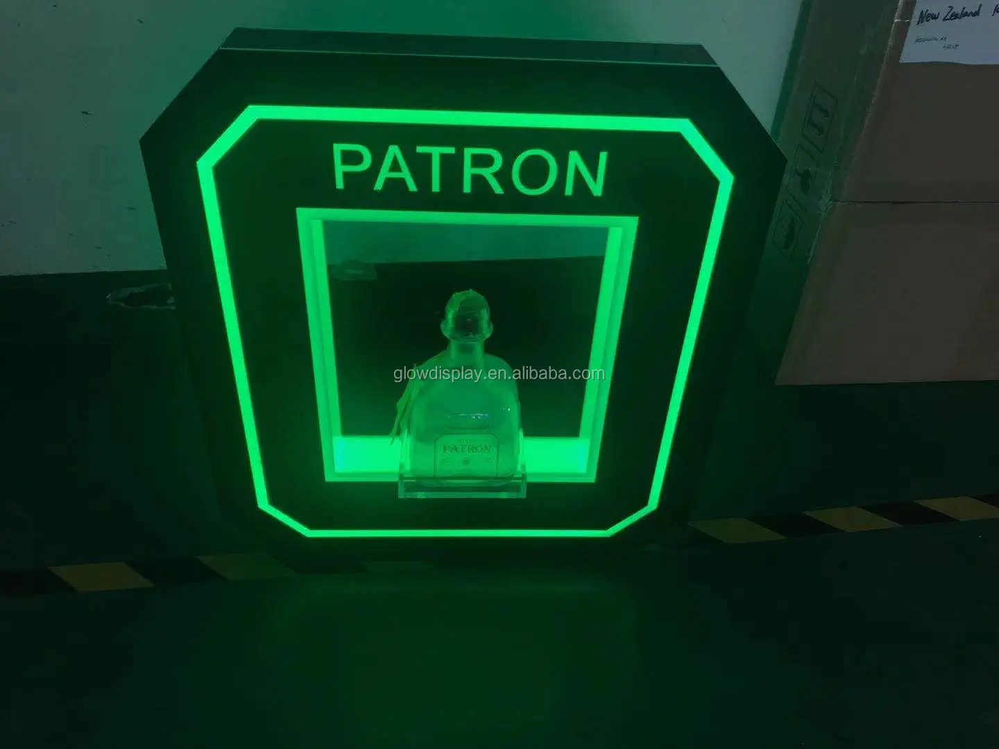 Tequila Patron Display Decor Led Light Sign Mirrored Bottle Presenter ...