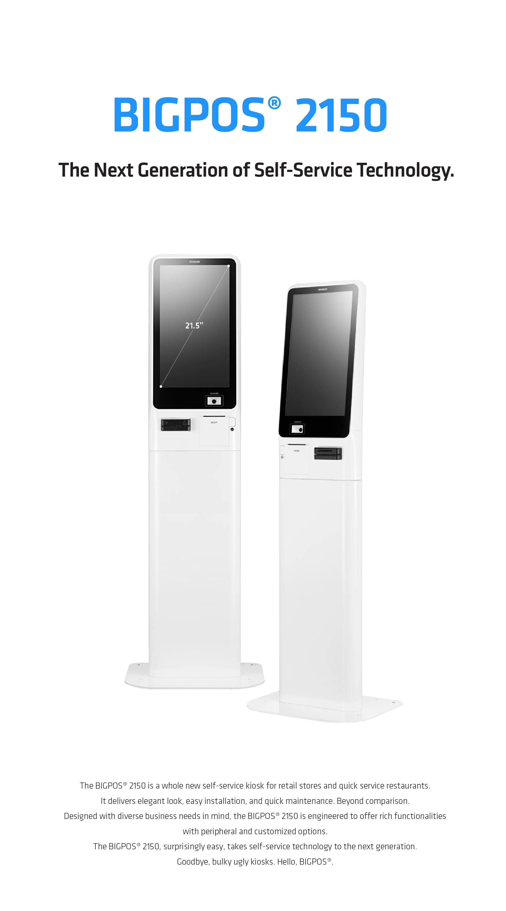 POSBANK BIGPOS A-2150 - All in One Android KIOSK Solution