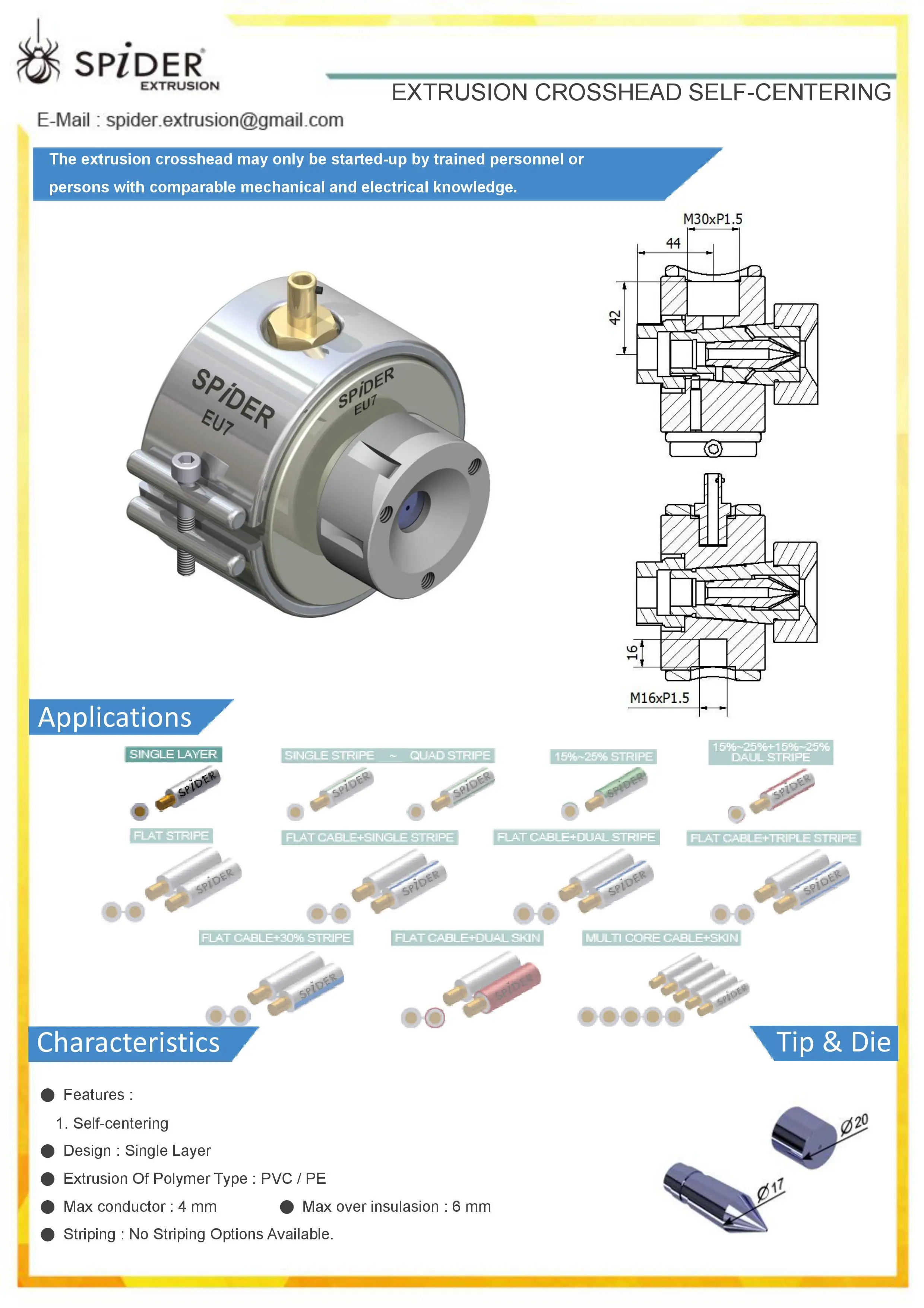 Basic Style Extrusion Crosshead Extruder Pipe PVC PP Die Head Small
