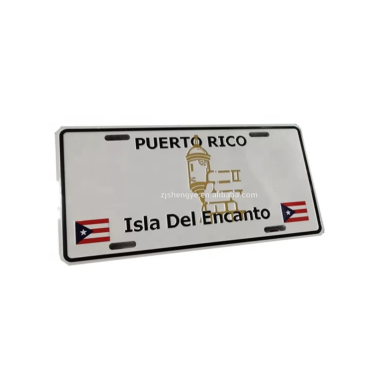 Puerto Rico Custom Aluminum Embossed Car Plates - Buy Puerto Rico Car ...