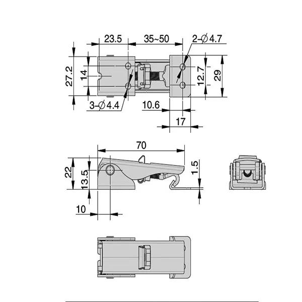 FS6615 Stainless Steel Concealed Toggle Latch - Secure & Durable