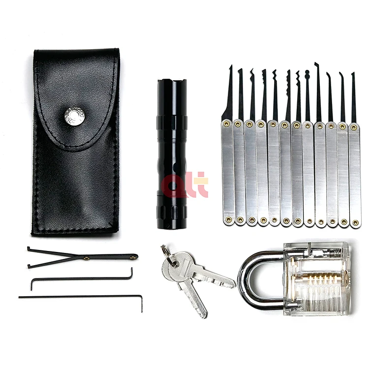 15pcs Multi-tools Lock Pick Set Training Kit Stainless Steel Lockpick ...