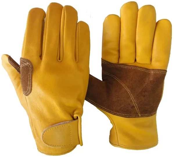 Rodeo Hard Deerskin Leather Bull Riding Gloves - Long Cuff