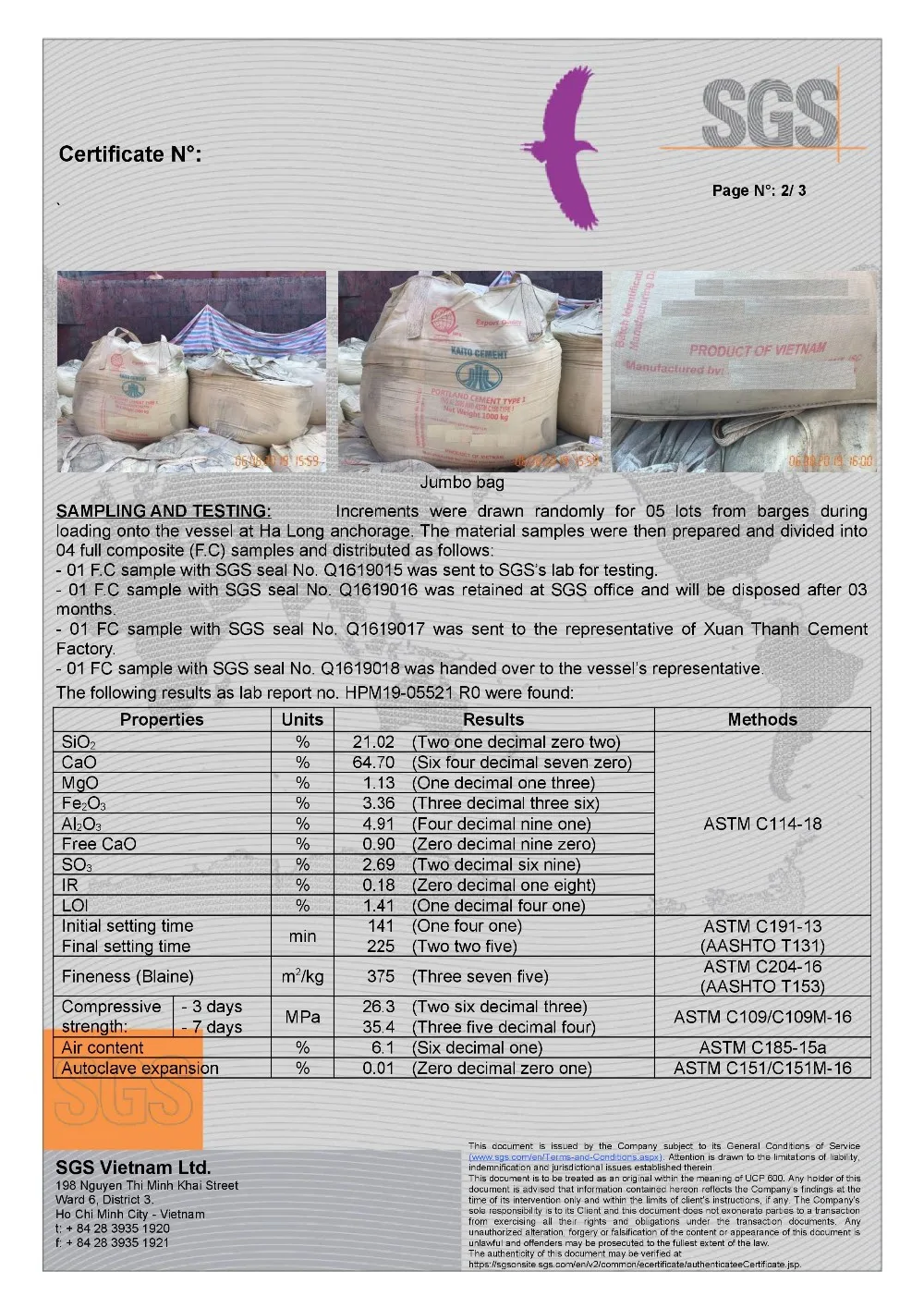Grey Portland Cement Type 1 ASTM C150 Compliant for Various ...