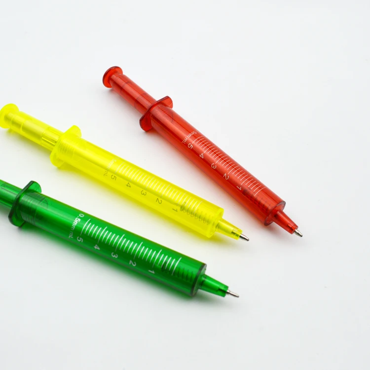 Custom Injection Shaped Medical Promotional Syringe Ball Point Pen With ...