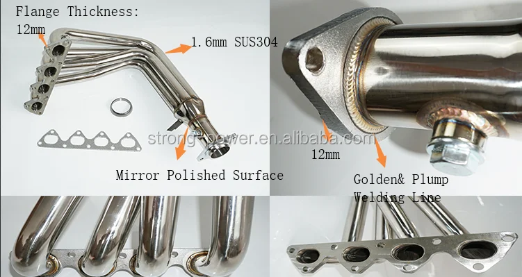 OTP Exhaust Pipe 4-1 SUS304 RACING MANIFOLD HEADER for JDM INTEGRA GSR ...