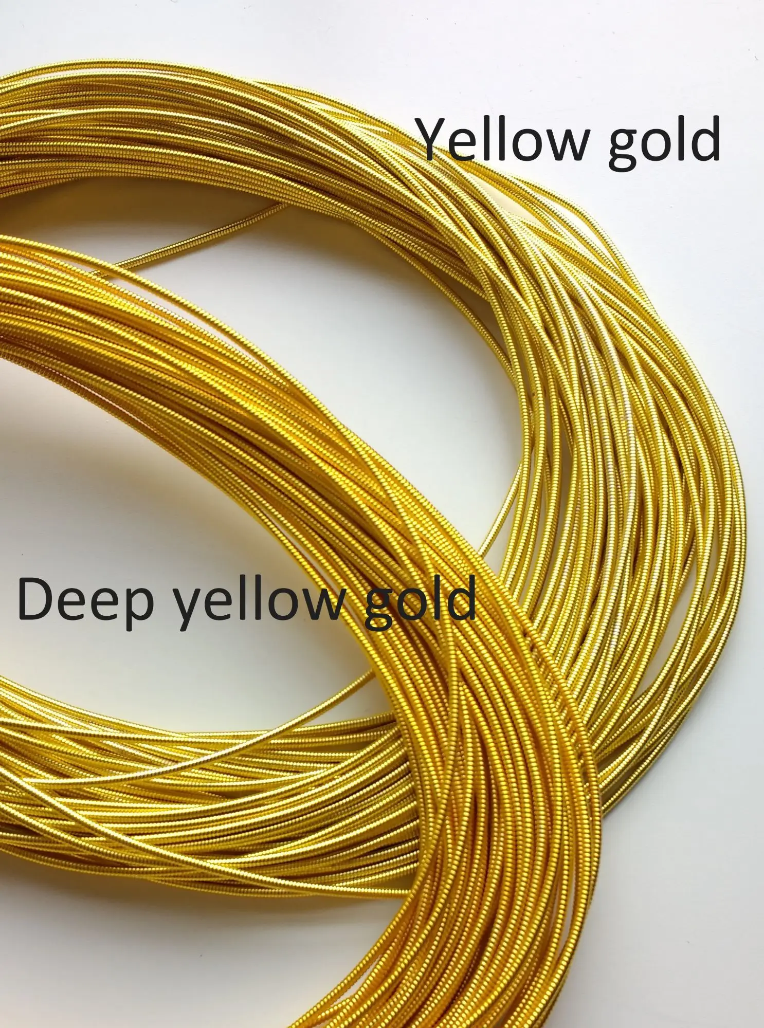 Metal Purl Wire 1.5 Mm Deep Yellow Gold Color,French Bullion Wire - Buy ...
