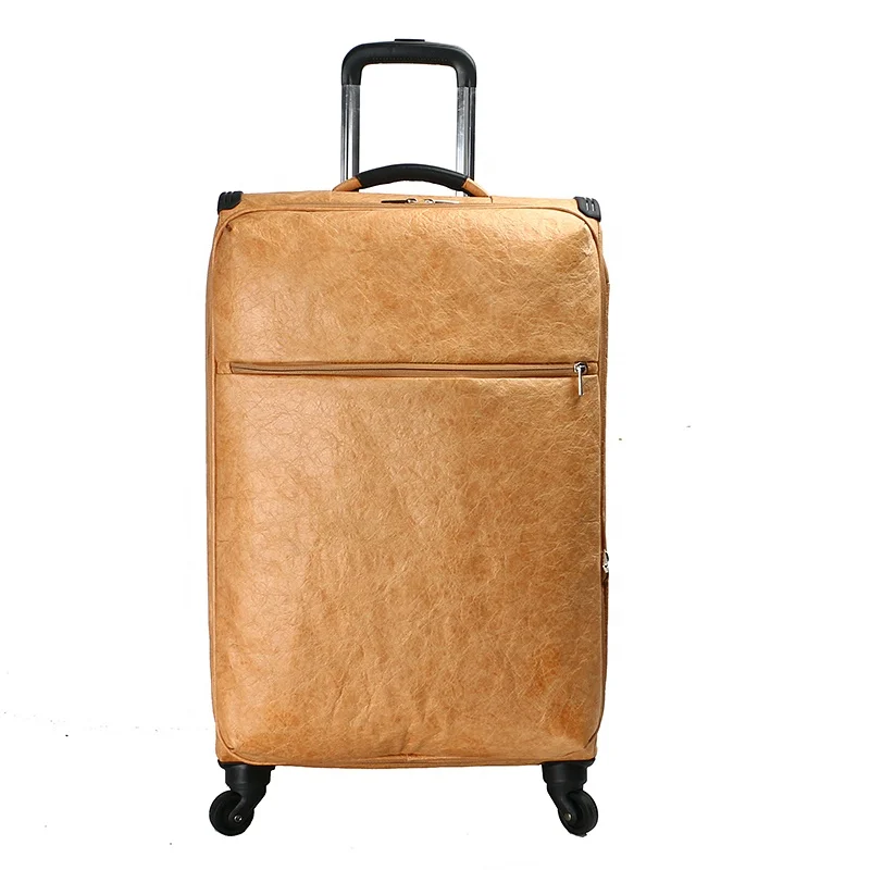 Custom Brown Paper Travel Duffel Trolley Rolling Luggage Bag Waterproof ...