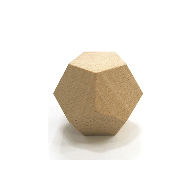 Dodecahedron Plain Wood Blocks - 12-Sided Educational Toy for Teaching ...