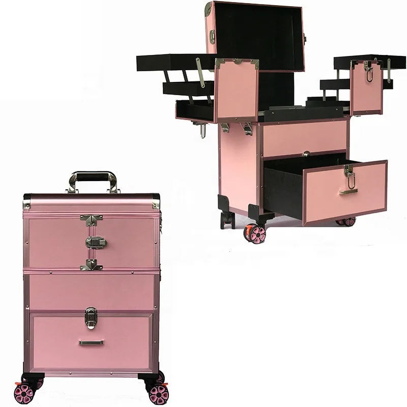 Hengxin Brand Aluminum Makeup Storage Trolley - Travel Organized