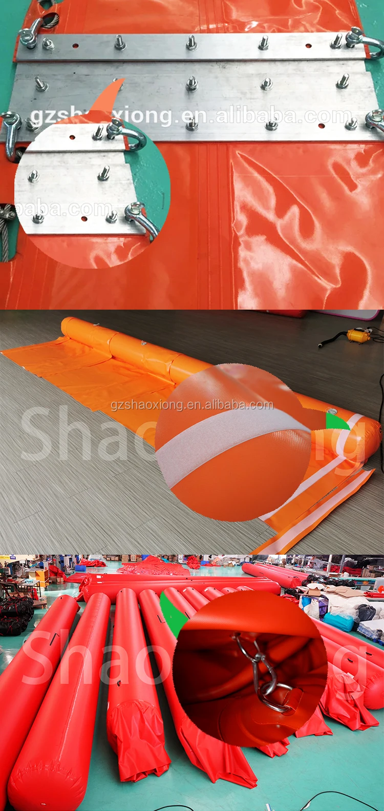 Custom Floating Water Barriers Road Safety Inflatable Containment Booms ...