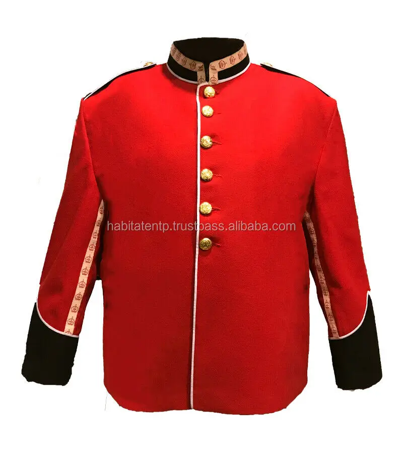 Wholesale Drum Majors Uniform Red Jacket Crown Embroidered High Quality ...