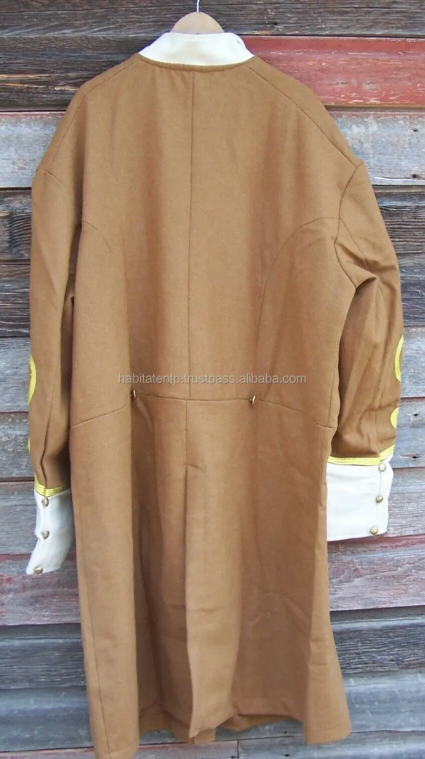 Civil Confederate Butternut Wool Frock Coat with 4 Row Braids Uniform ...
