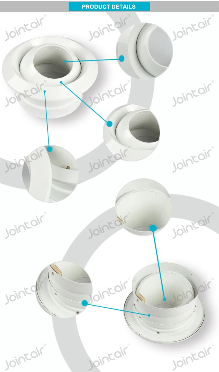 Air Conditioning Aluminum Ventilation HVAC Ball Jet Spot Air Nozzle ...