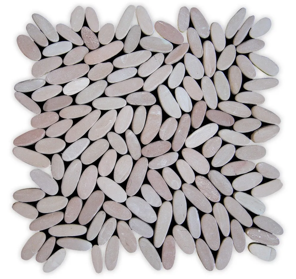 Natural White Pebbles Mosaic - Indonesia Garden Stone Cladding