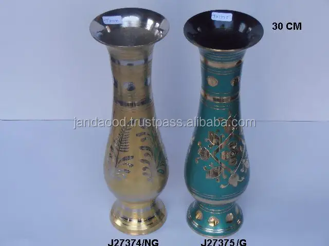 Black Paint Traditional Indian Flower Vases Made In Cast Brass ...