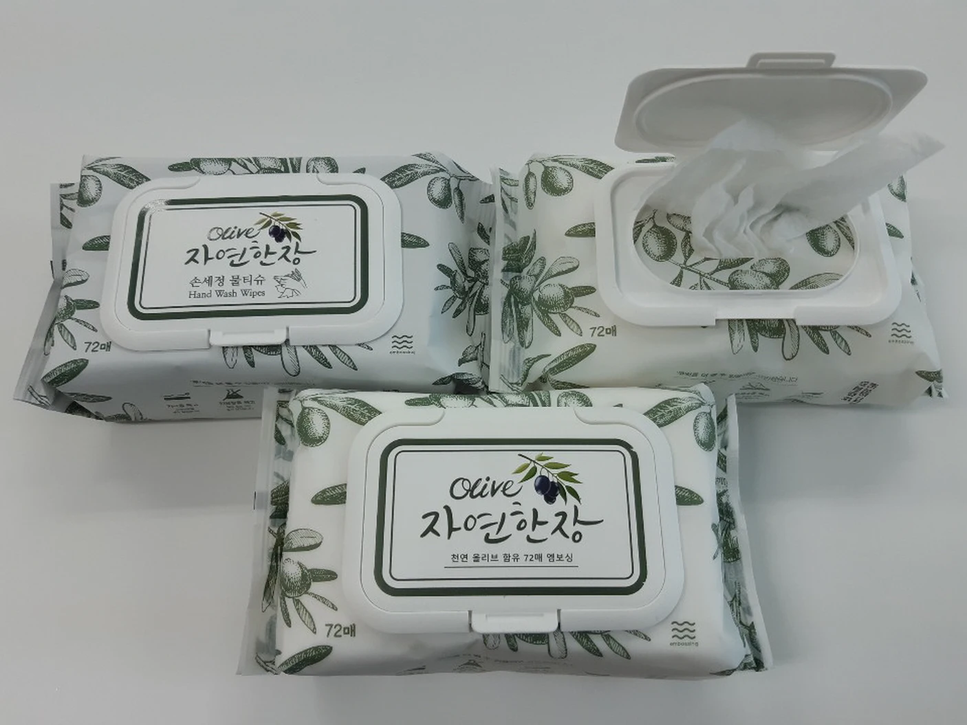 Korea Wet Tissue a Piece of Nature Olive Hand Wash 72 Sheets Surface ...