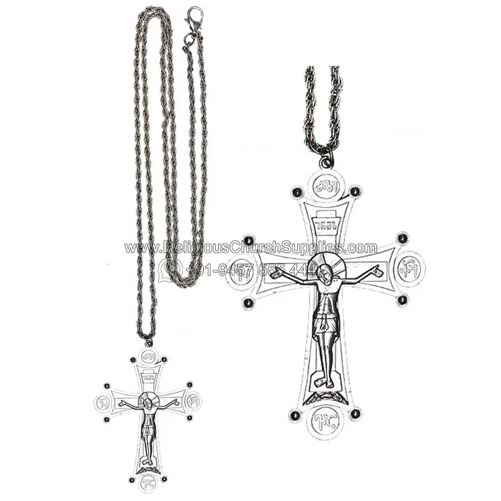 De Plata Cruz Pectoral Y Cadena - Buy Obispo S Pectoral Cruza Los ...