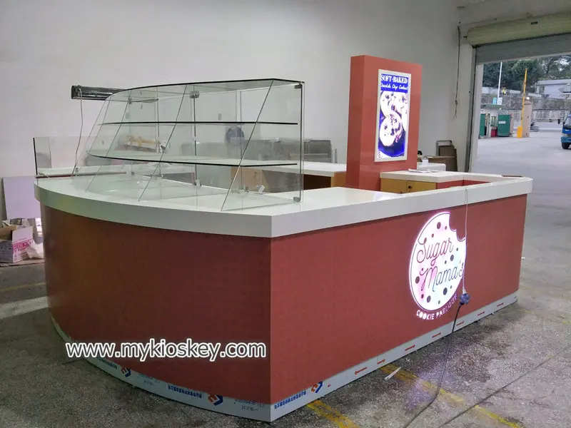 Cookies Display Mall Food Kiosk Design - Dessert Vending Booth
