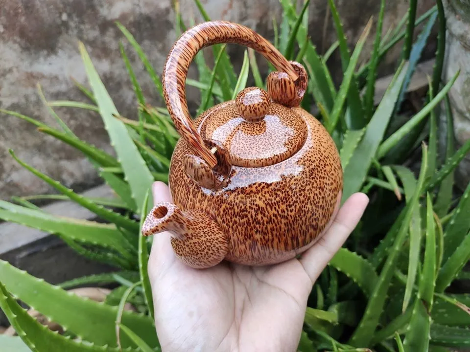 Best Seller Coconut Wooden Set Tea Cup / Custom Made Tea Pot From ...