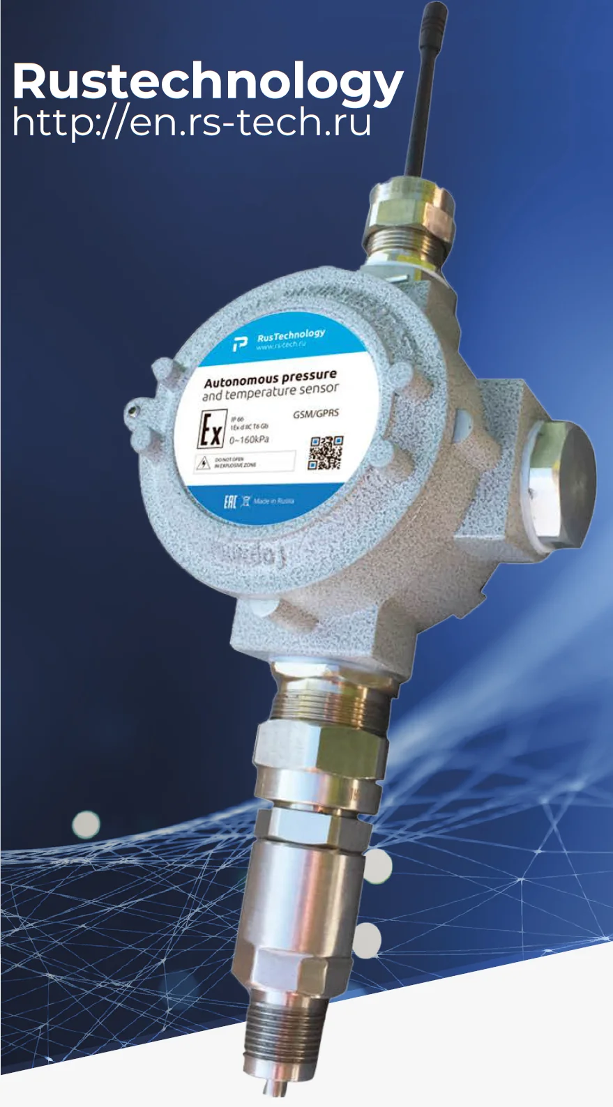 Wireless GSM Pressure and Temperature sensor, with integrated battery ...