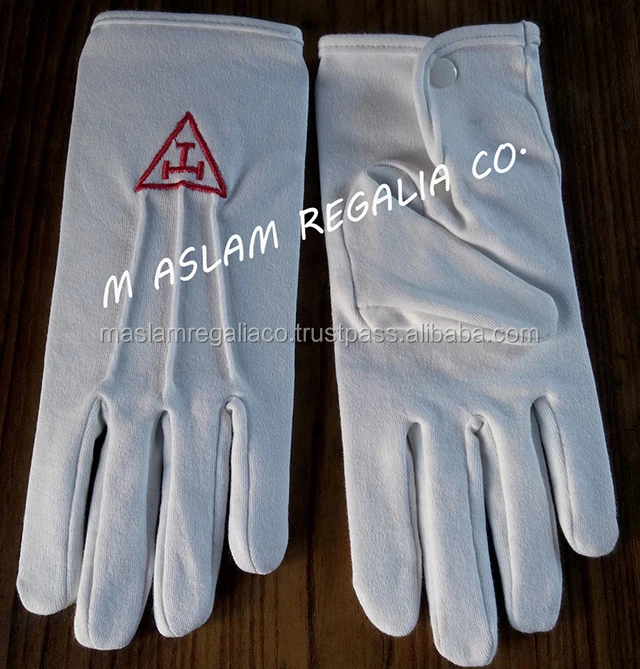Masonic Knight Templar Preceptor Leather Gauntlets Ceremonial Gloves ...