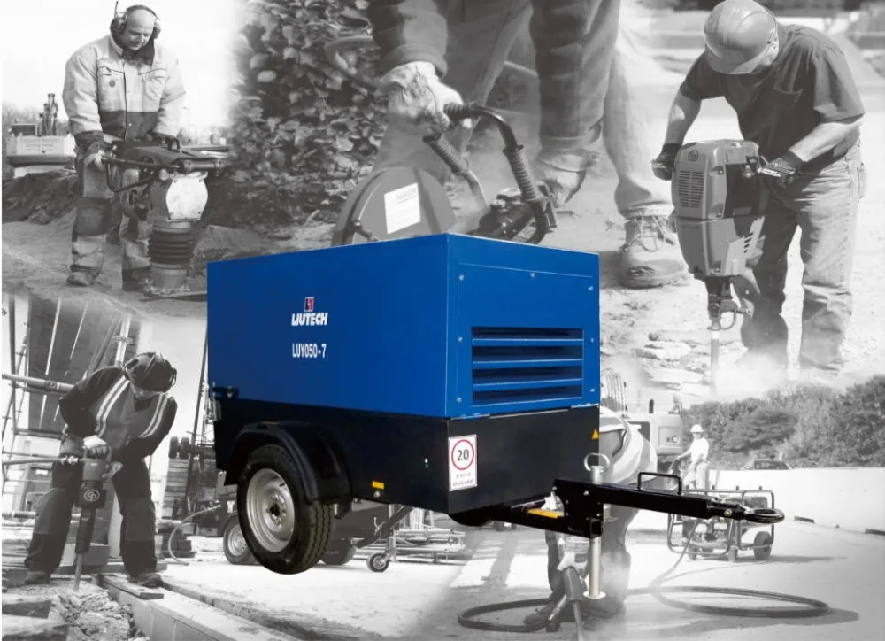 Liutech Portable Air Screw Compressor For Concrete Breaker Luy050-7 ...