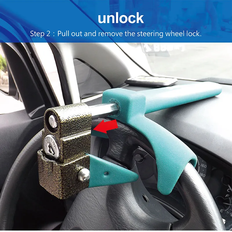 Stock On Sale Anti-theft Automobile Steering Wheel Auto Security Lock ...